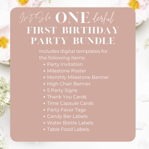 Isn't She Onederful - 1st Birthday Party Bundle, Digital Templates for ...