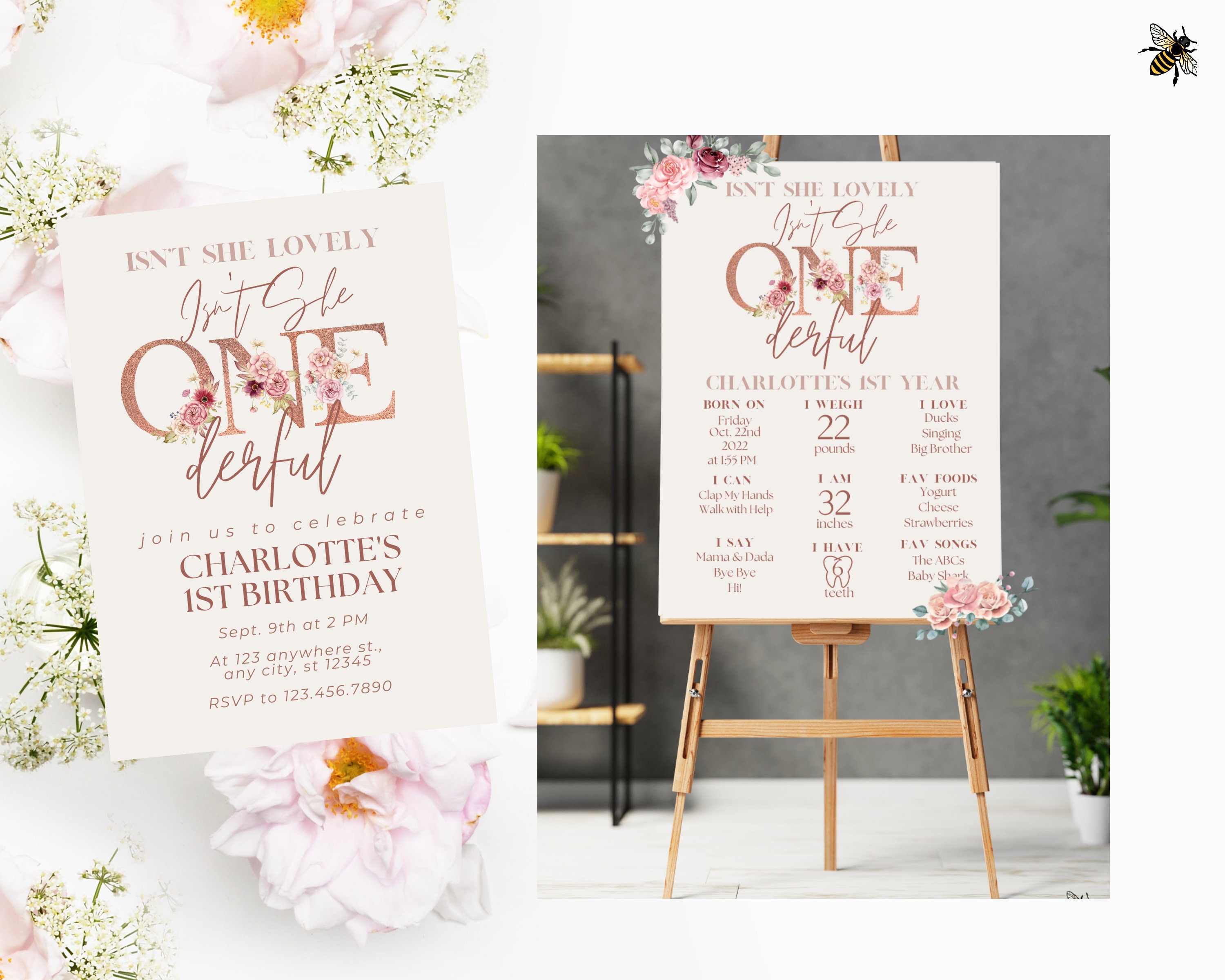 Onederful Birthday Milestone Bundle - Bundle and Save! Invitation ...