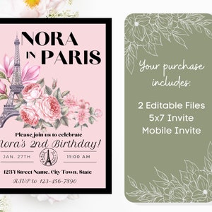 Paris Birthday Party Invitations! Inspired by the Emily in Paris ...