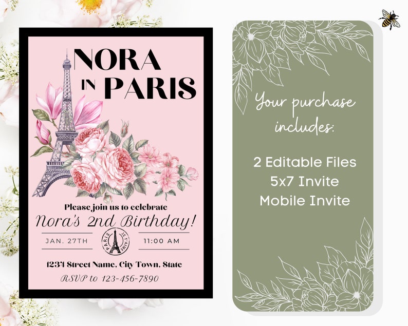 Paris Birthday Party Invitations! Inspired by the Emily in Paris ...