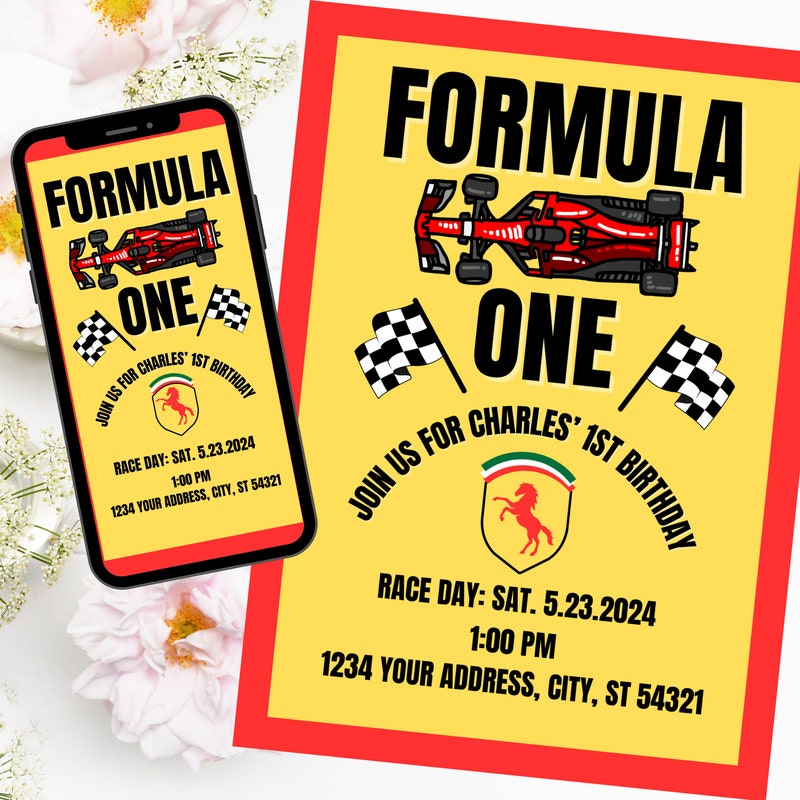 Ferrari Invitation - Etsy