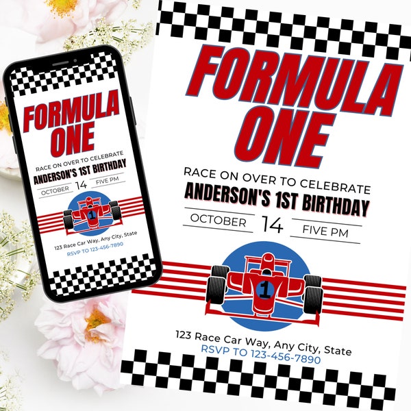 Custom Formula 1 Invitations - Etsy