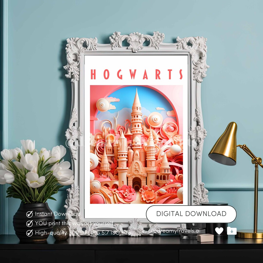 Wizard Poster Wizarding Decor Wizard Wall Art Travel Poster Potter Wall ...