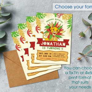 Lion King Birthday Invitation, Simba Invite, Printable Editable Party ...