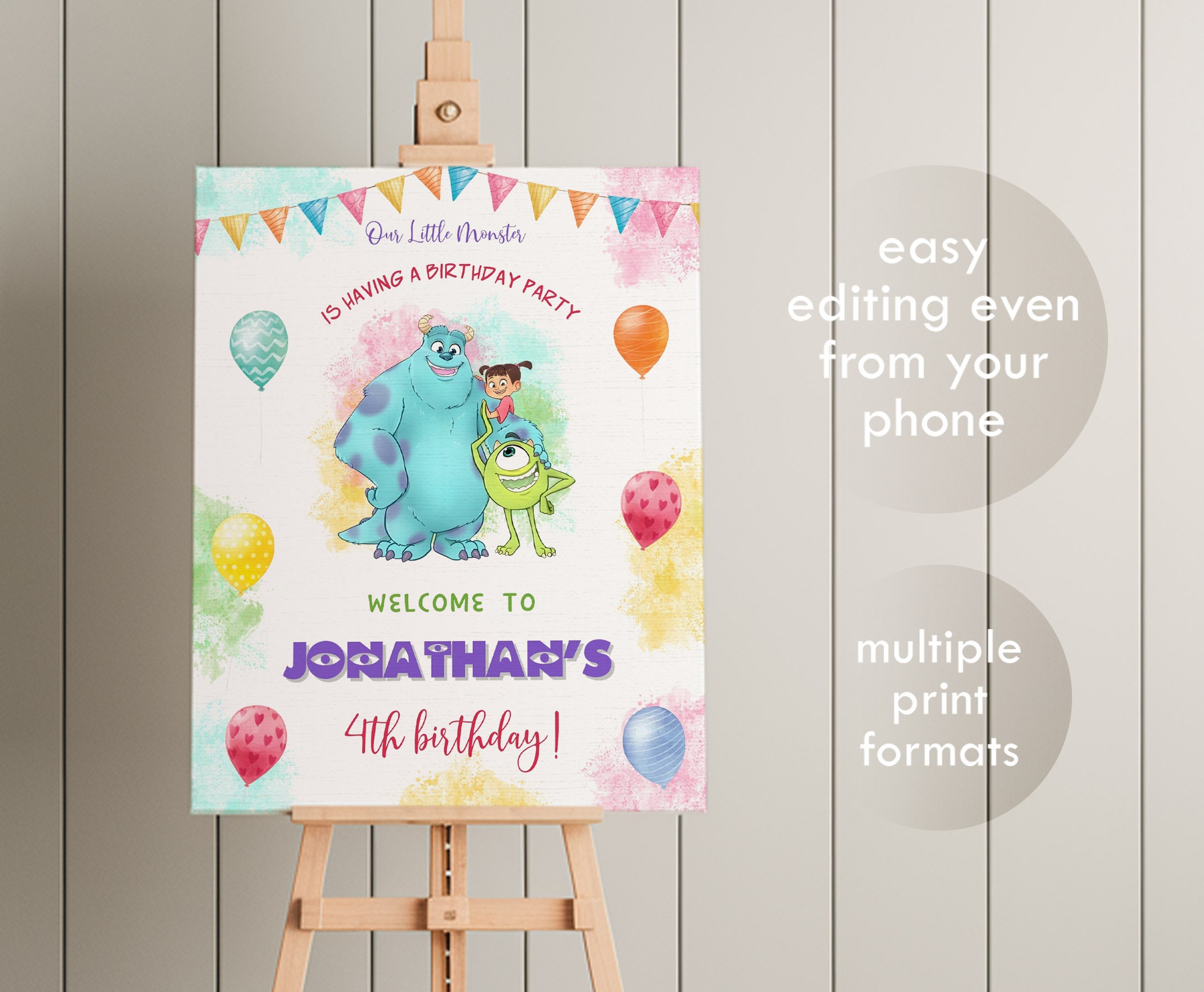 Monster Inc Printable Welcome Sign Template, Monsters University ...