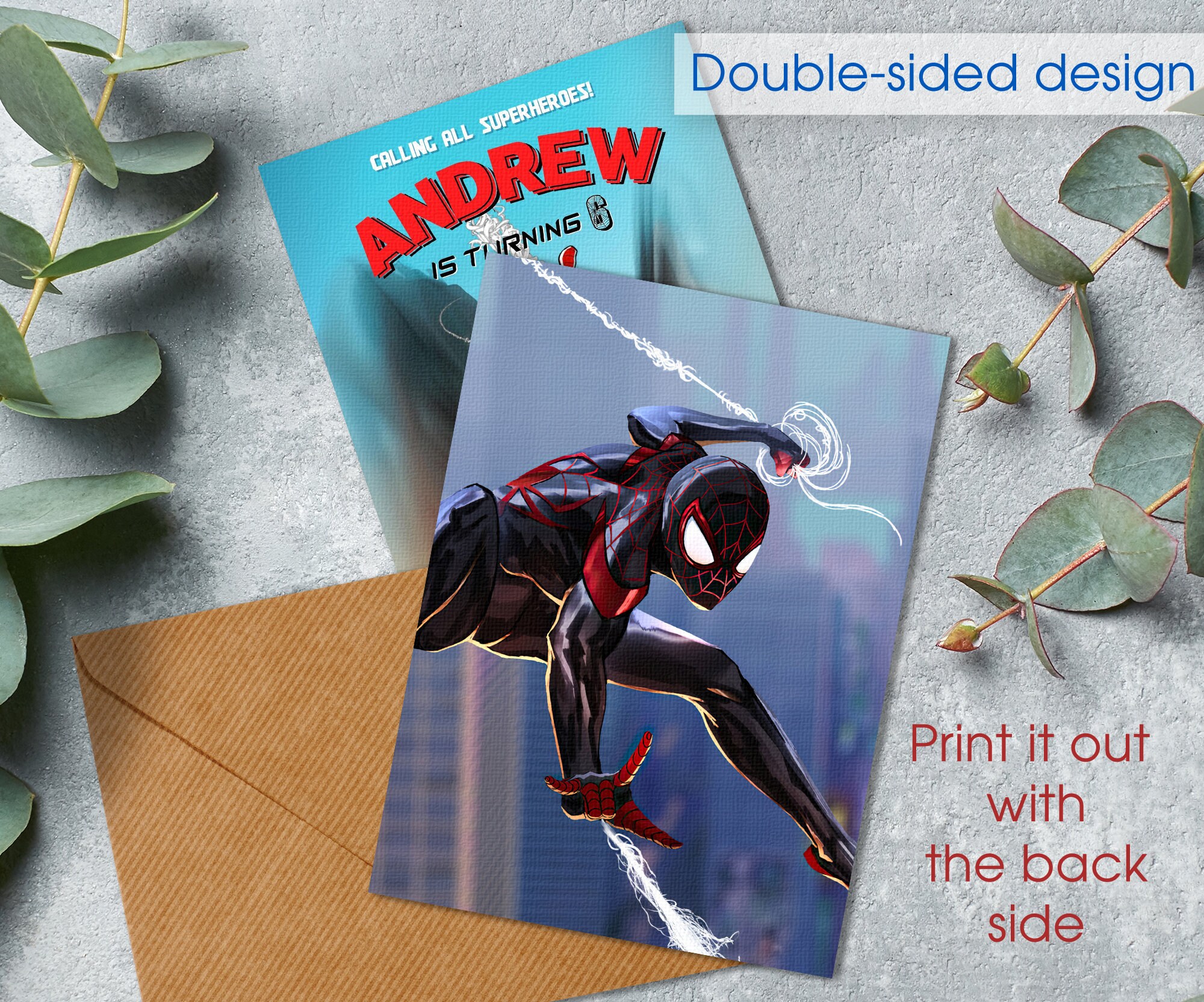 Spiderman Birthday Invitation, Comics Superhero Invite, Printable ...