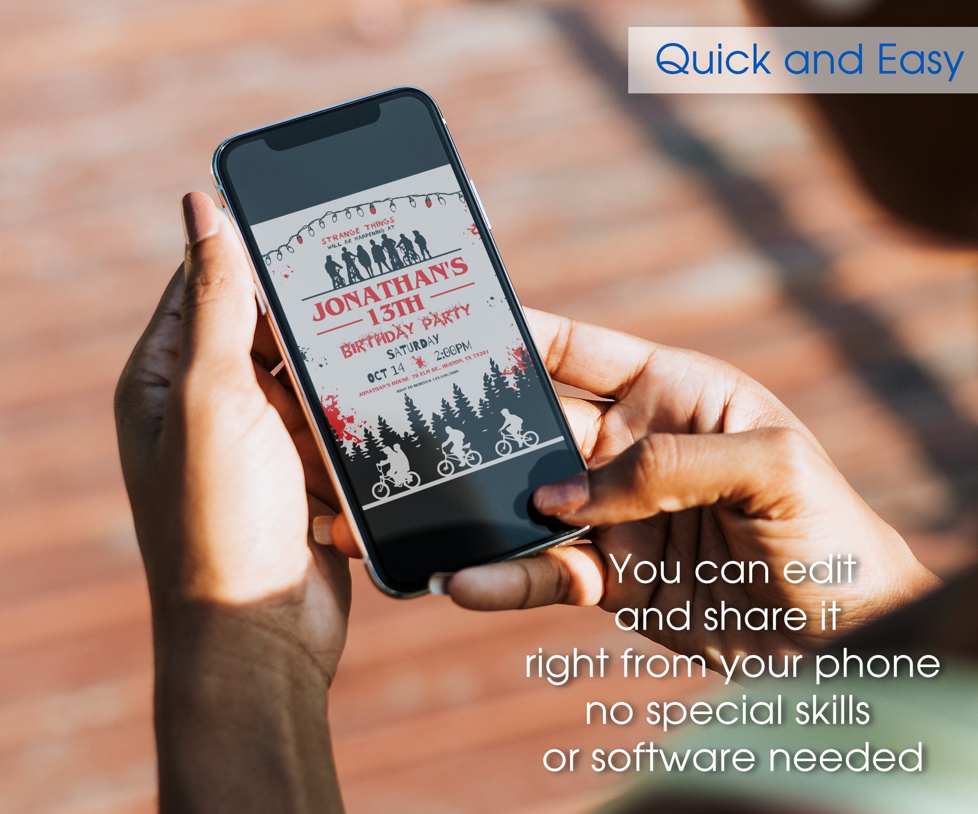 Stranger Things Birthday Invite, Printable Boy Girl Birthday Invitation ...