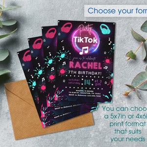 Tiktok Birthday Invitation, Tik Tok Invite, Printable Editable Party ...