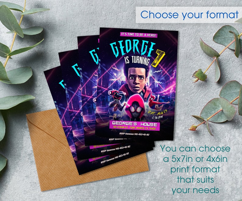 Spiderman Birthday Invitation, Comics Superhero Invite, Printable ...