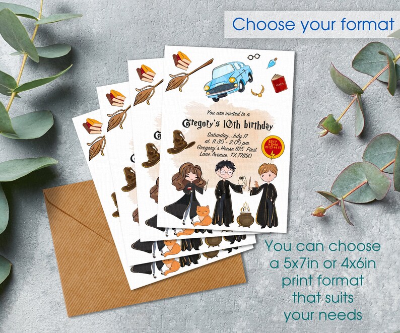Wizard Birthday Invitation, Printable Wizard Party Invite, Witches ...