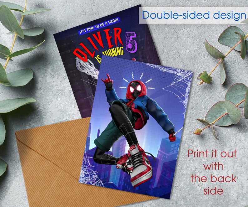 Spiderman Birthday Invitation, Comics Superhero Invite, Printable ...
