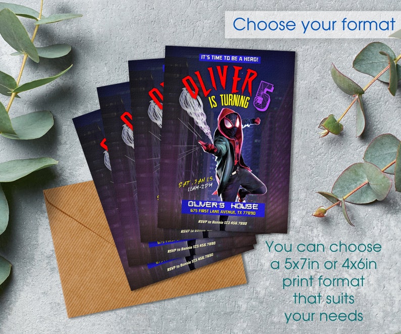 Spiderman Birthday Invitation, Comics Superhero Invite, Printable ...