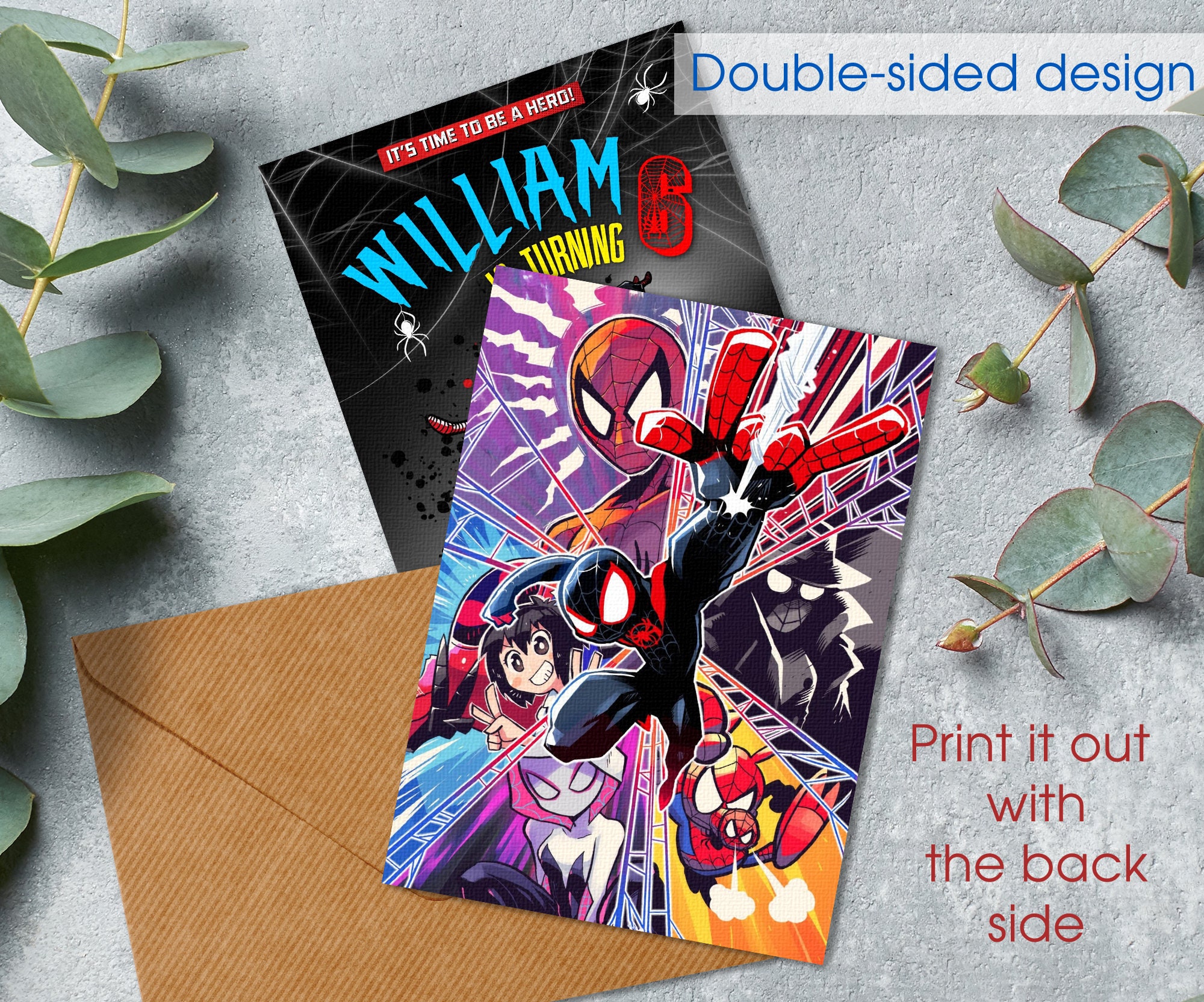 Spiderman Birthday Invitation, Comics Superhero Invite, Printable ...
