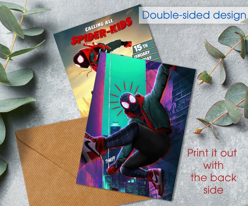 Spiderman Birthday Invitation, Comics Superhero Invite, Printable ...