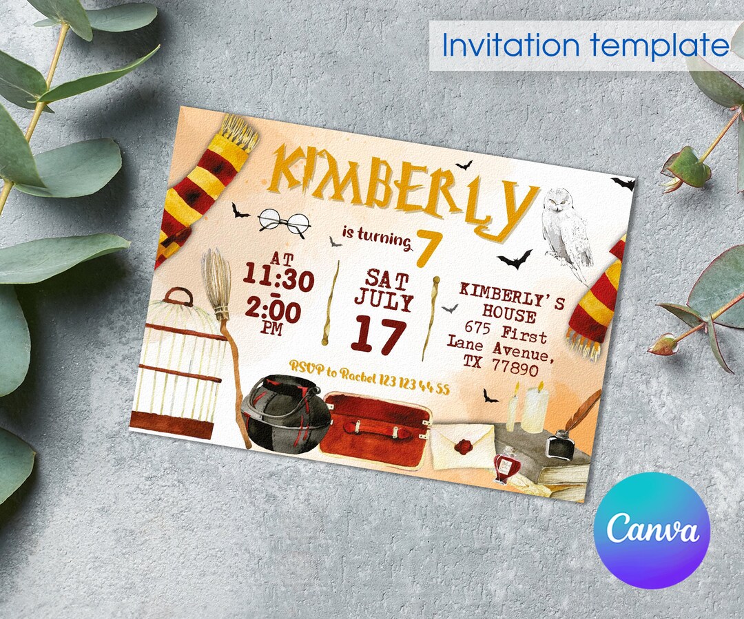 Wizard Birthday Invitation, Printable Wizard Party Invite, Witches ...