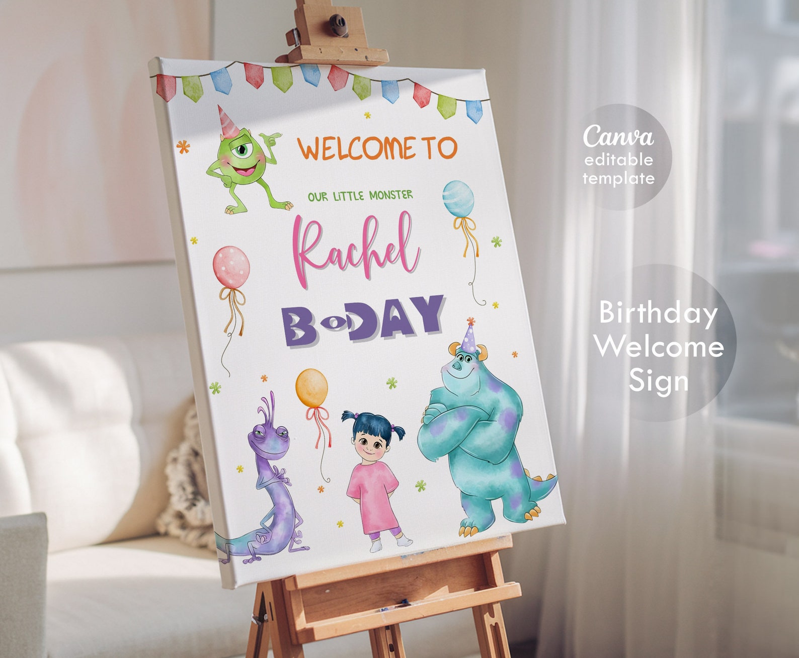 Monster Inc Printable Welcome Sign Template, Monsters University ...