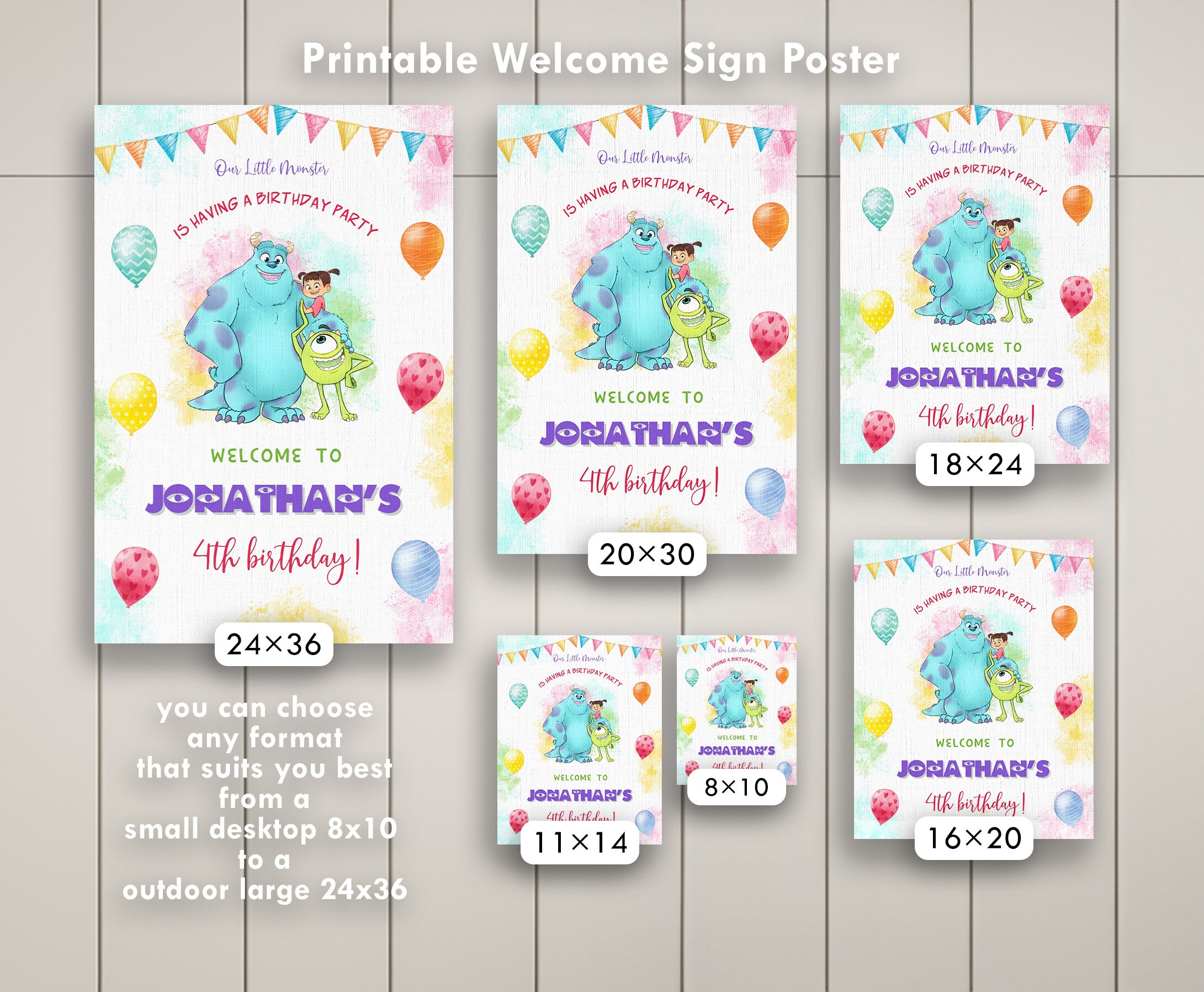 Monster Inc Printable Welcome Sign Template, Monsters University ...