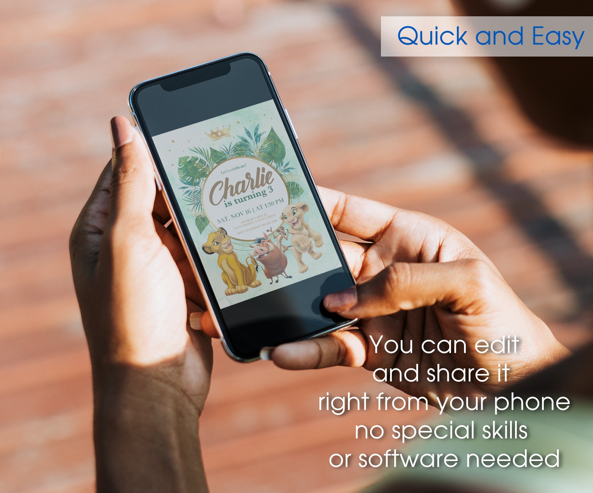 Lion King Birthday Invitation, Simba Invite, Printable Editable Party ...