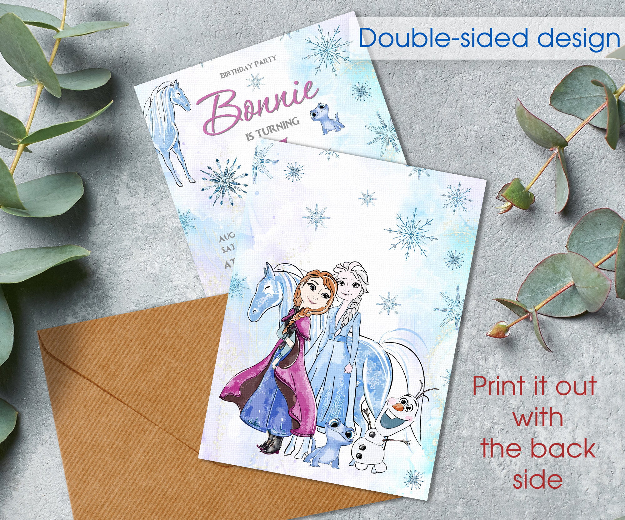 Princess Elsa Invite, Frozen Anna Invite Template, Girl Birthday ...