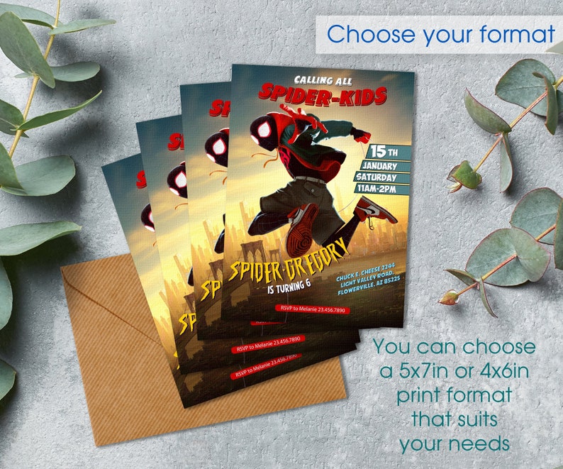 Spiderman Birthday Invitation, Comics Superhero Invite, Printable ...