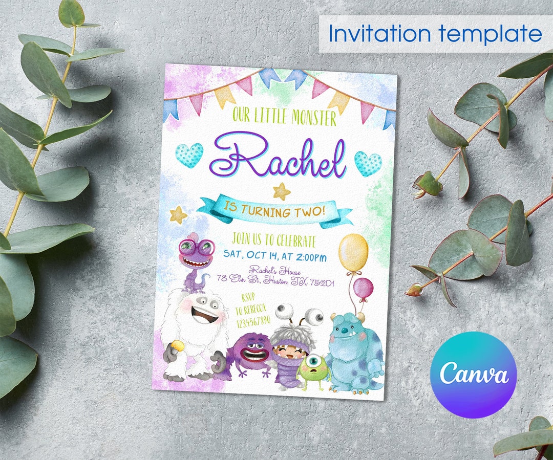 Monster Birthday Invitation, 1st Birthday Invite, Printable Monsters ...