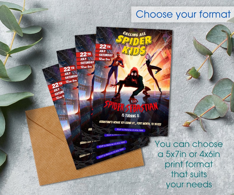 Spiderman Birthday Invitation, Comics Superhero Invite, Printable ...