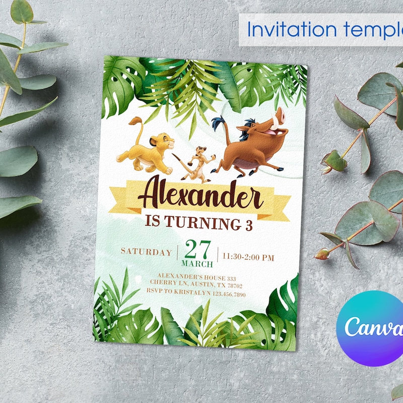 Lion King Invitation - Etsy