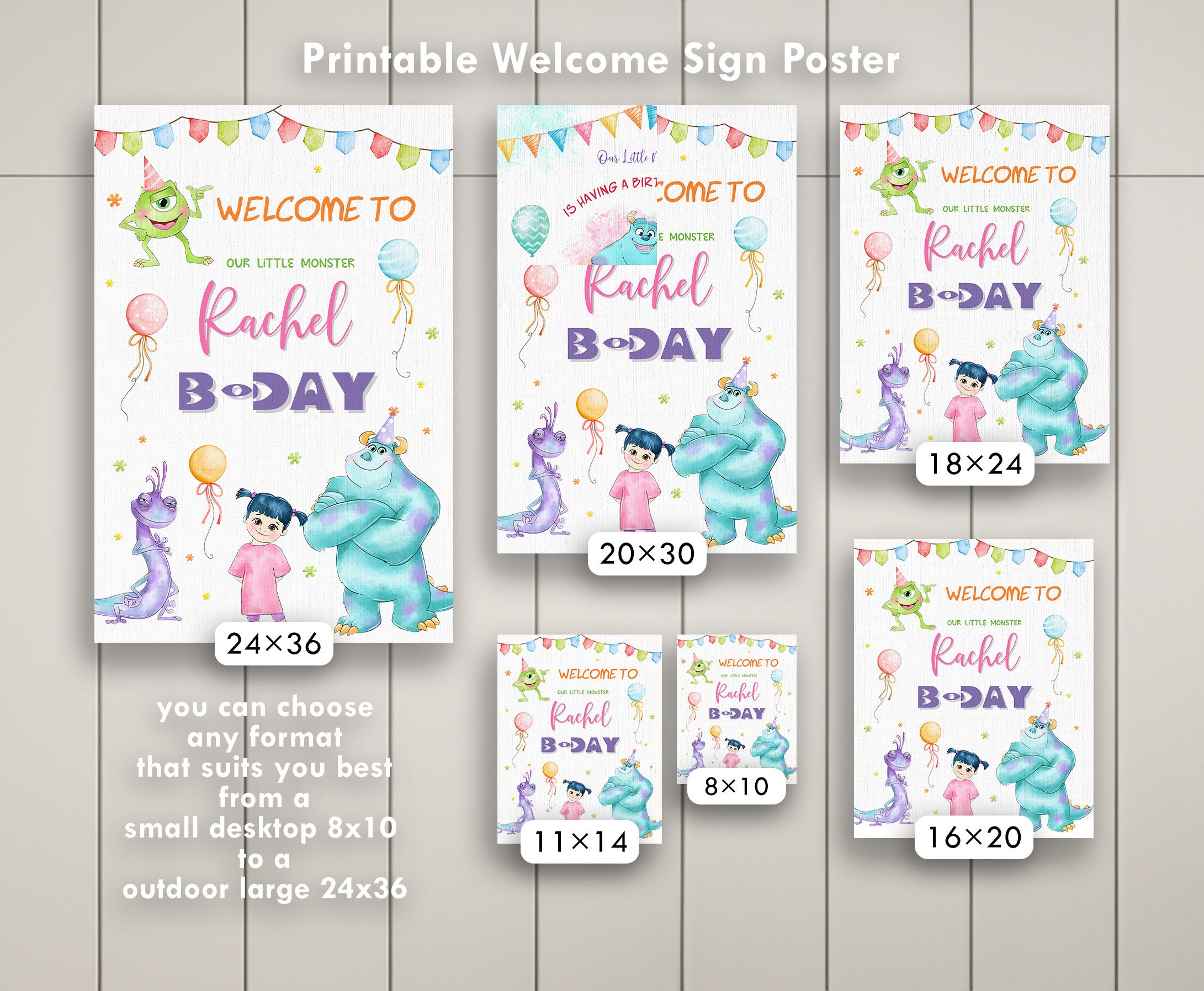 Monster Inc Printable Welcome Sign Template, Monsters University ...