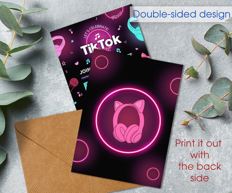Tiktok Birthday Invitation, Tik Tok Invite, Printable Editable Party ...