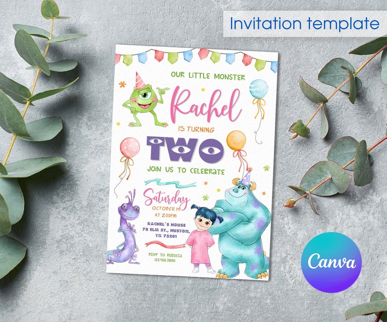 Monster Birthday Invitation, 1st Birthday Invite, Printable Monsters ...