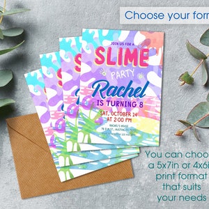 Slime Party Birthday Invitation, Printale Slime Invite, Editable Slime ...