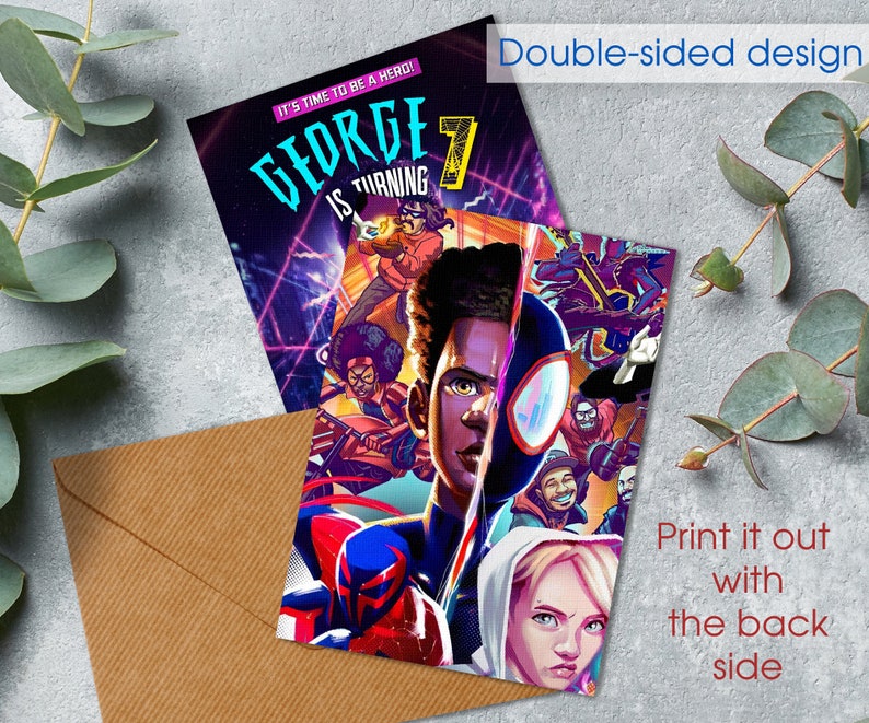 Spiderman Birthday Invitation, Comics Superhero Invite, Printable ...