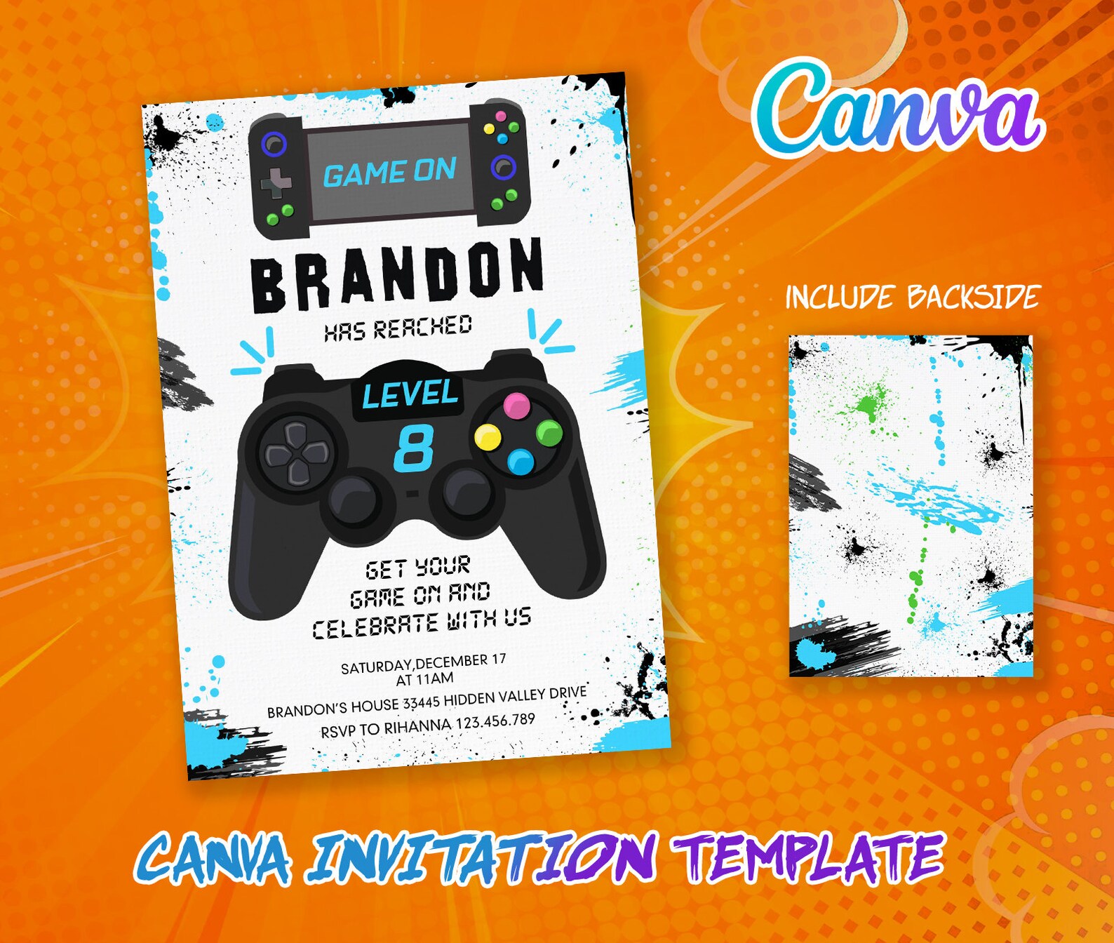 Gamer Invite, Gaming Birthday Invitation, Video Game Invitation ...