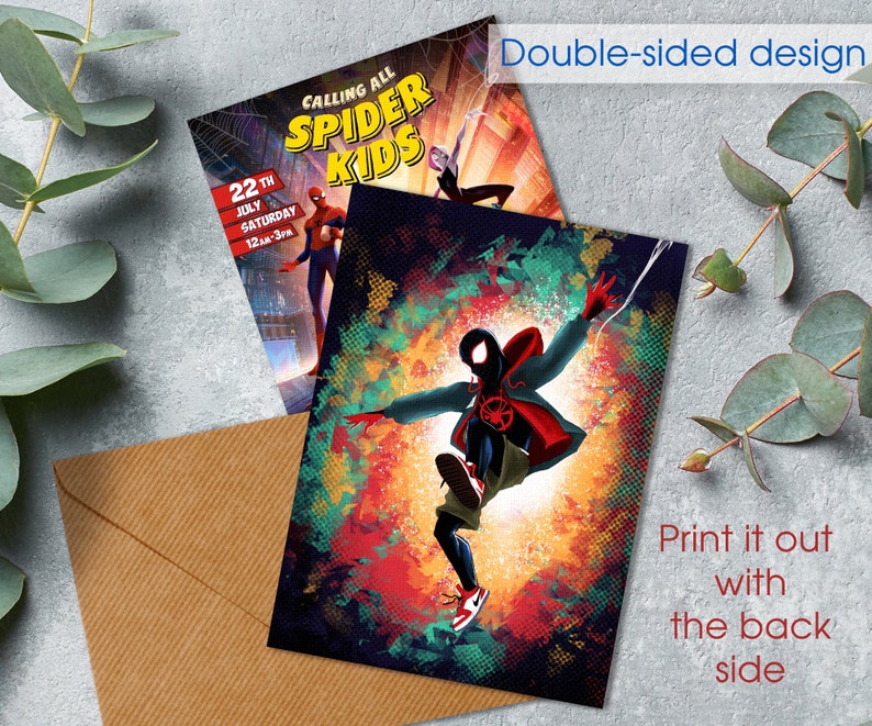 Spiderman Birthday Invitation, Comics Superhero Invite, Printable ...
