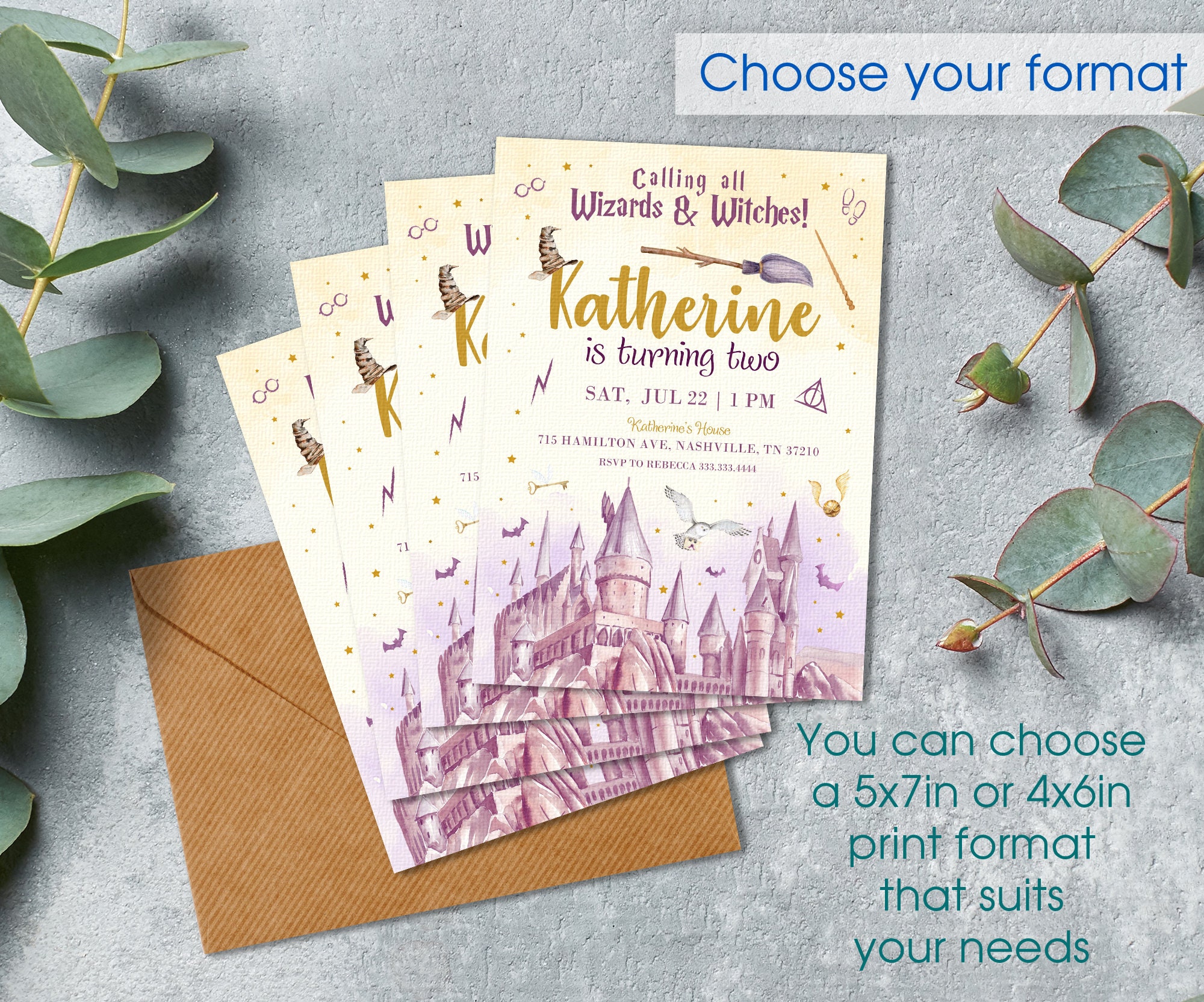 Wizard Birthday Invitation, Printable Wizard Party Invite, Witches ...