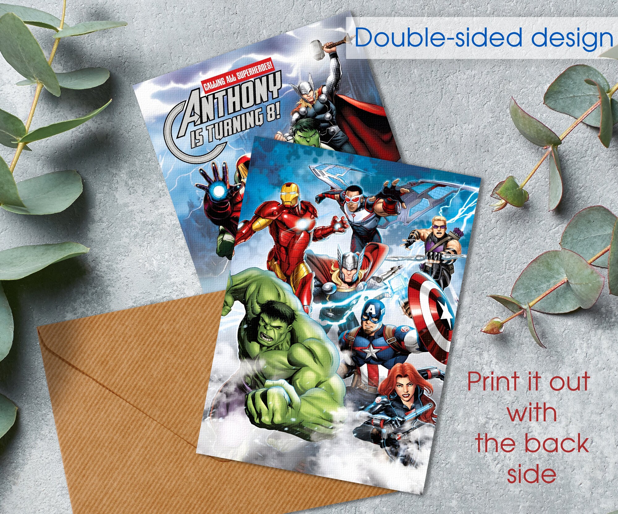 Avengers Birthday Invitation, Comics Superhero Invite, Printable ...