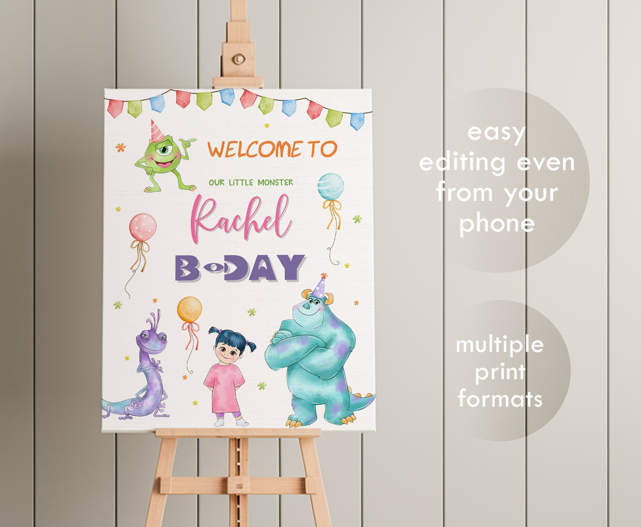 Monster Inc Printable Welcome Sign Template, Monsters University ...