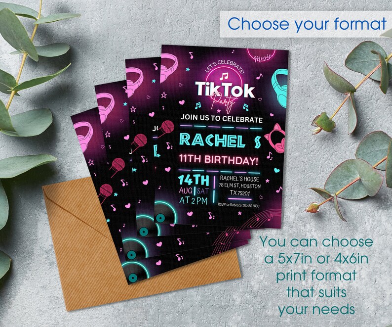 Tiktok Birthday Invitation, Tik Tok Invite, Printable Editable Party ...