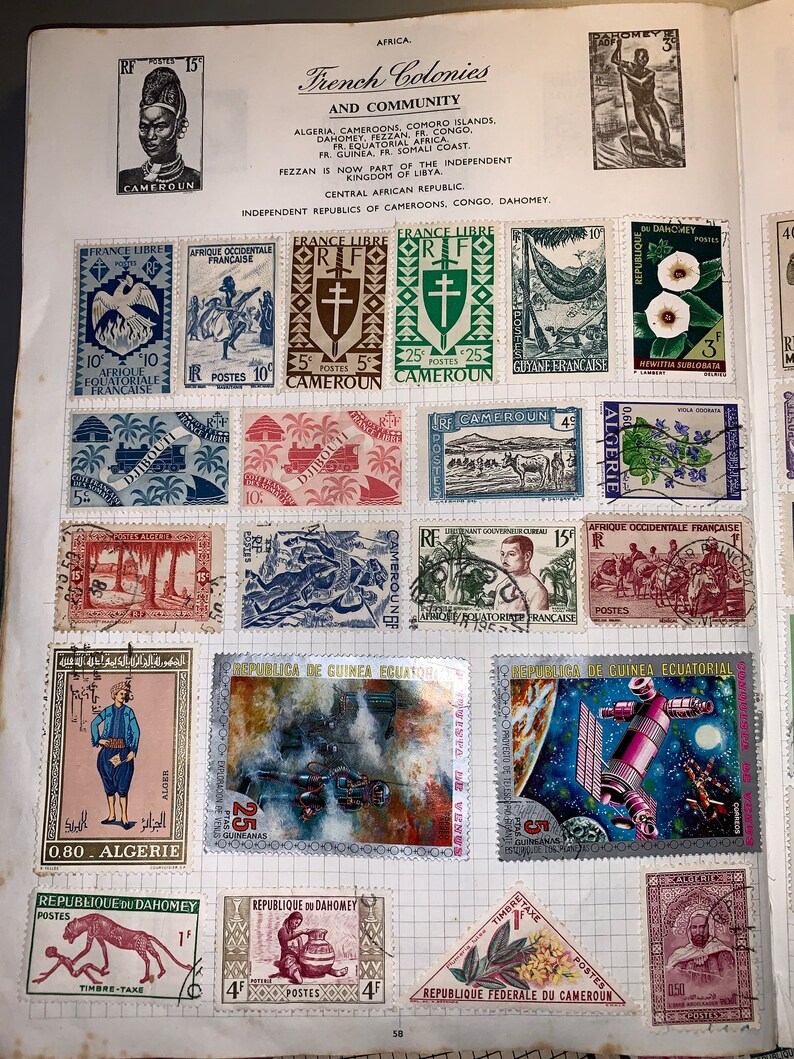 France and French Colonies Stamp Collection - 8 Pages of Mixed French ...