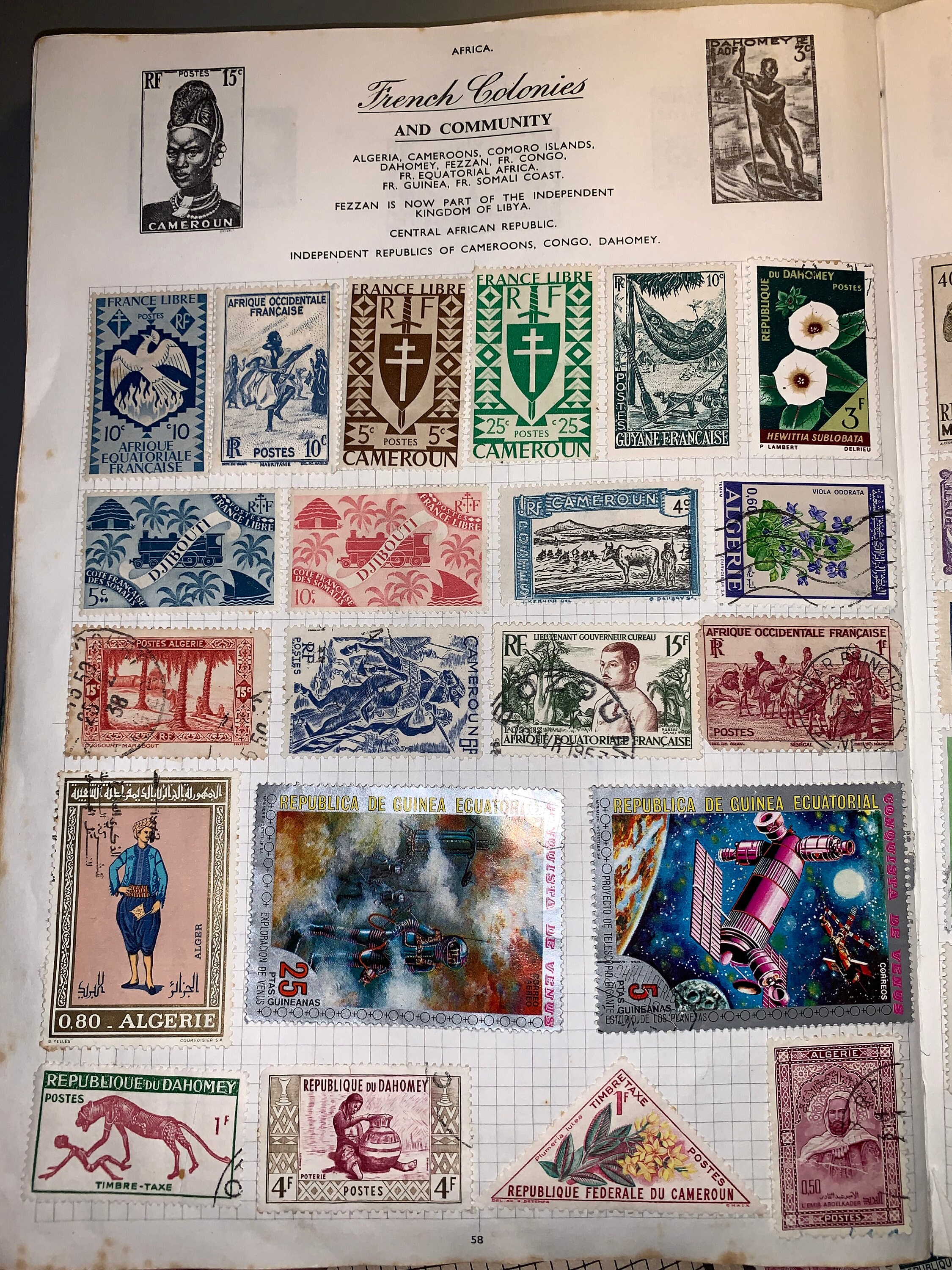 France and French Colonies Stamp Collection - 8 Pages of Mixed French ...