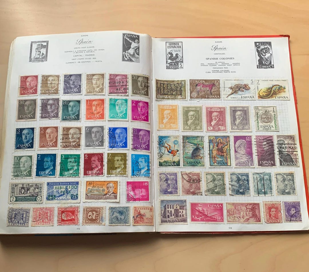 60x Spain Postage Stamps - 2 Pages of Spanish Stamps - Etsy