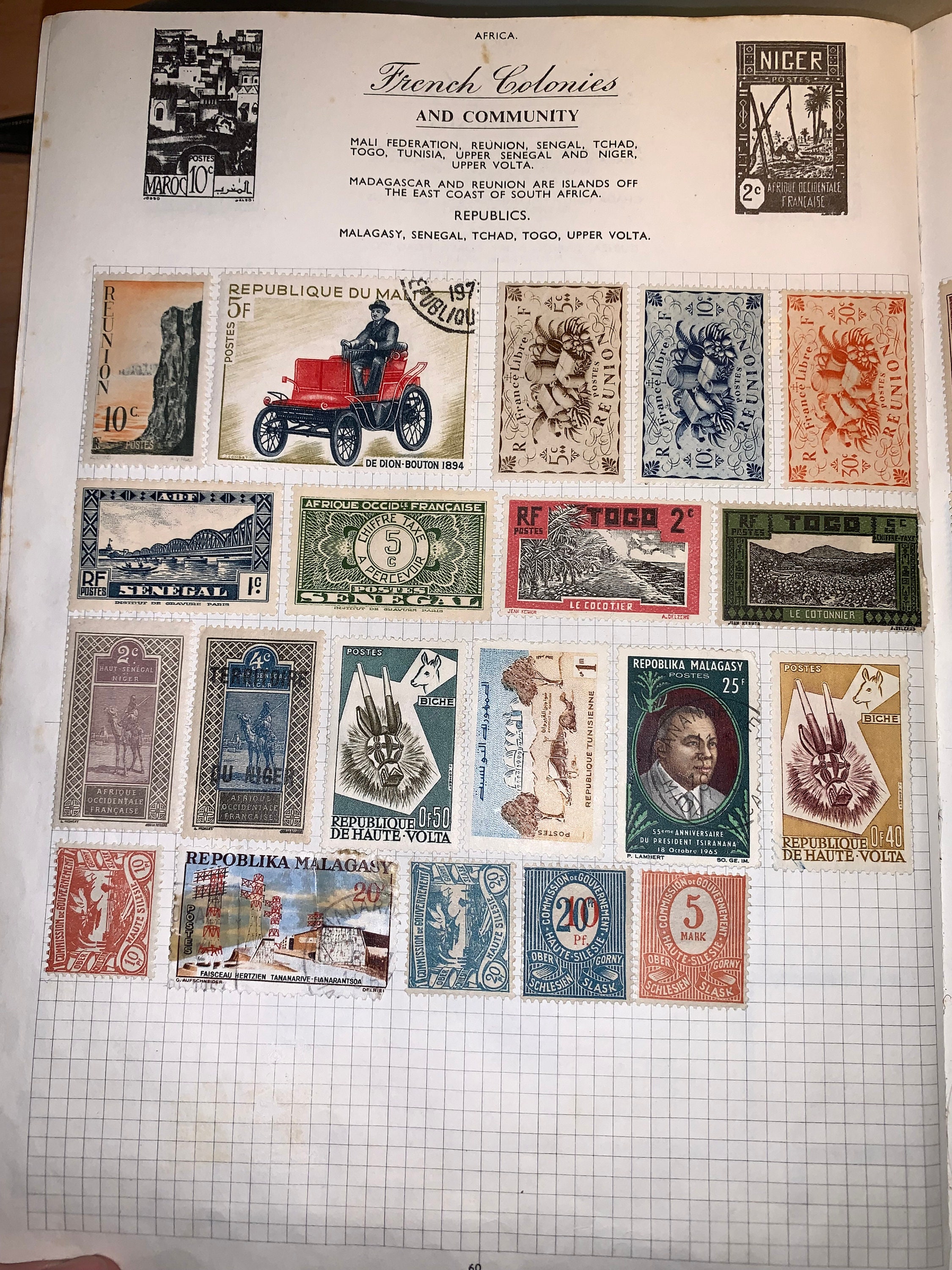 France and French Colonies Stamp Collection - 8 Pages of Mixed French and Colonies Stamps - Etsy