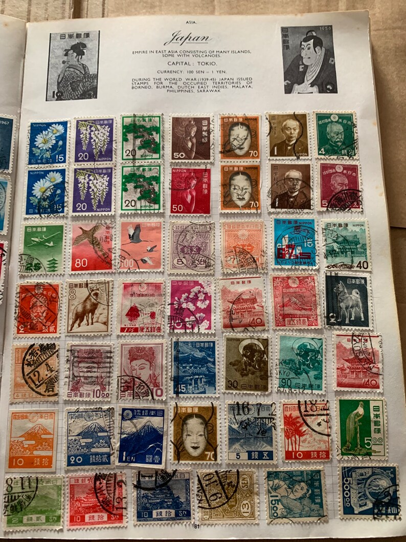 Range of Japanese Postage Stamps - Etsy