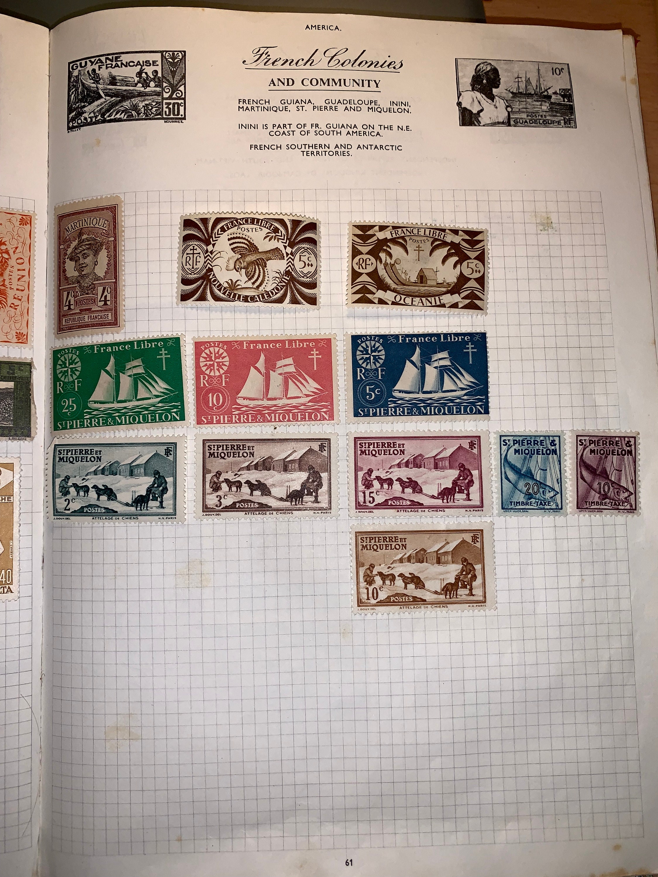 France and French Colonies Stamp Collection - 8 Pages of Mixed French ...