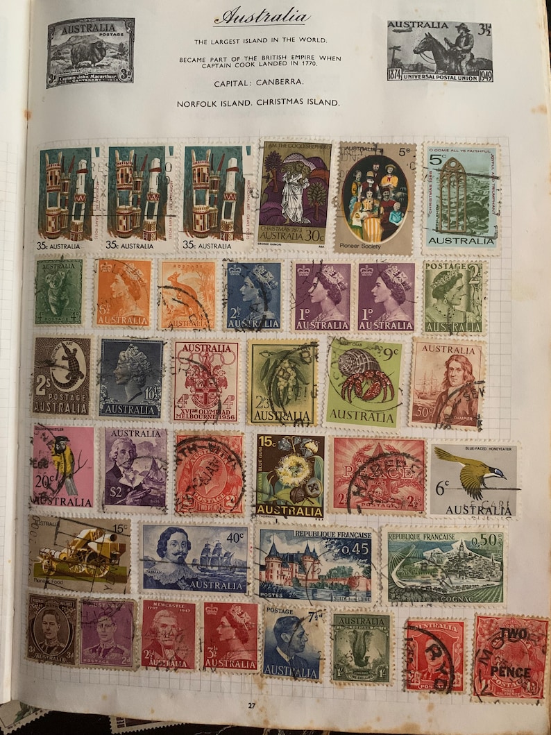 Mix of Australian Stamp Collection by Page - Etsy Australia