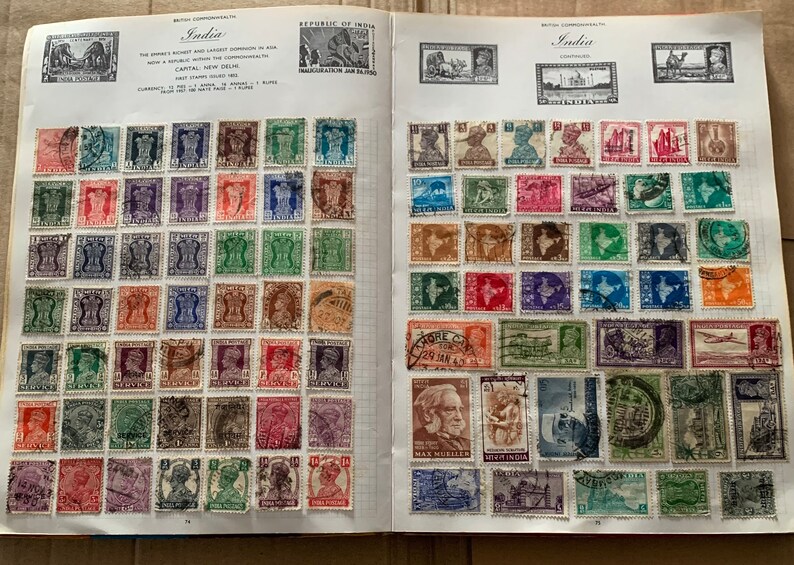 3 Pages of India Postage Stamps Including Hong Kong - Mixed Years and ...