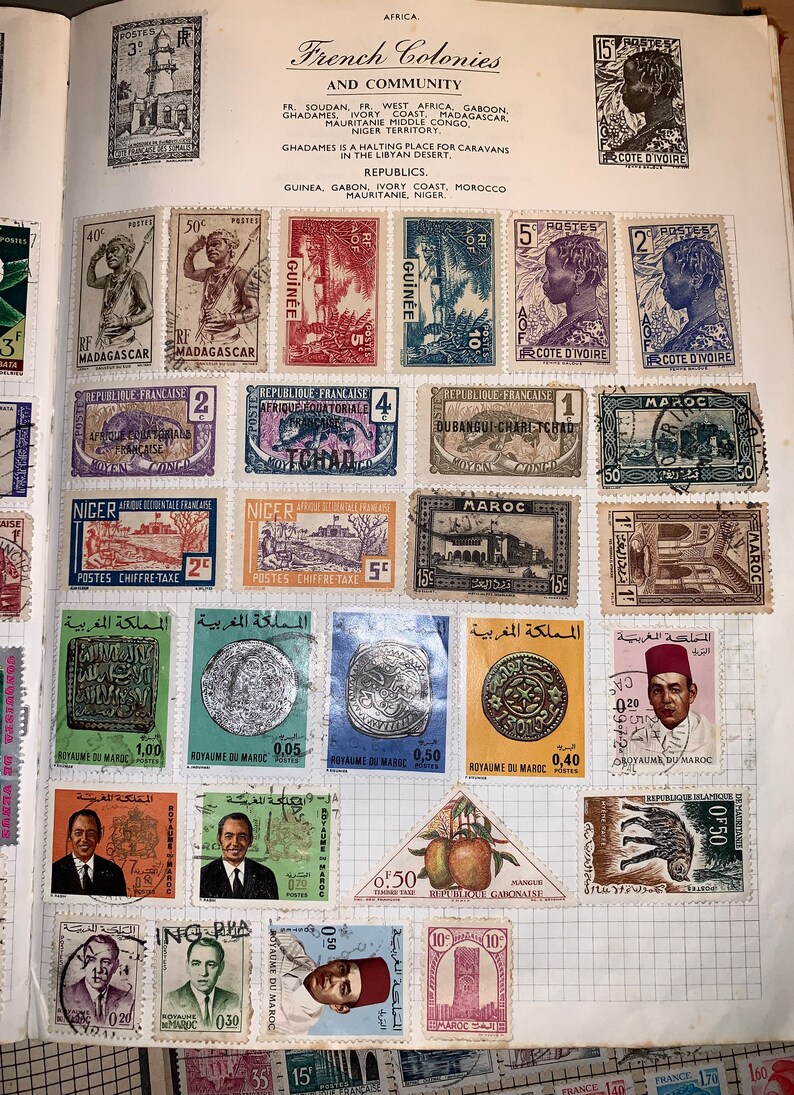 France and French Colonies Stamp Collection - 8 Pages of Mixed French and Colonies Stamps - Etsy