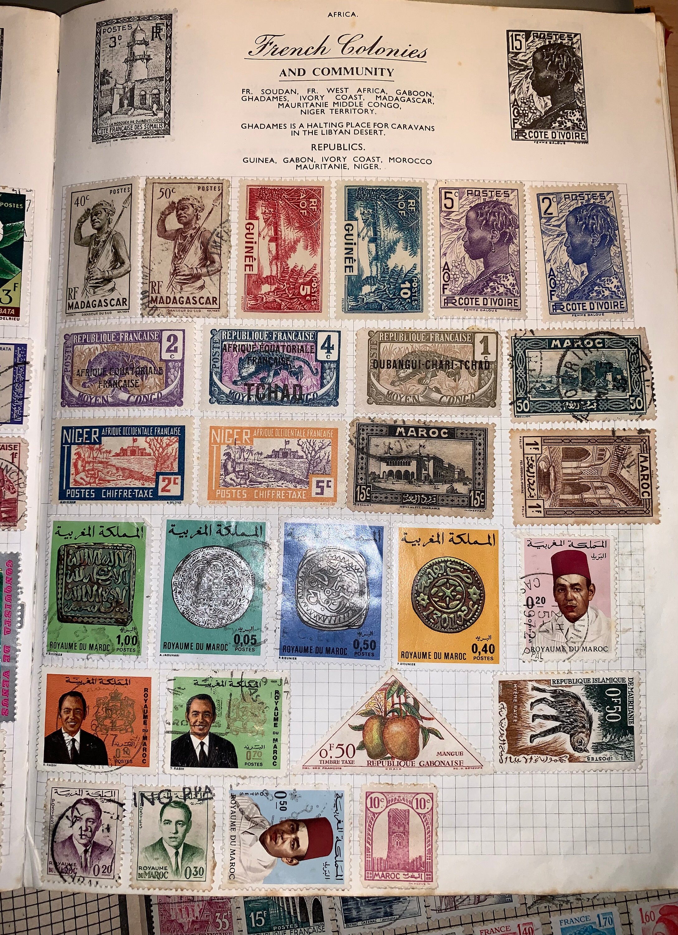France and French Colonies Stamp Collection - 8 Pages of Mixed French ...