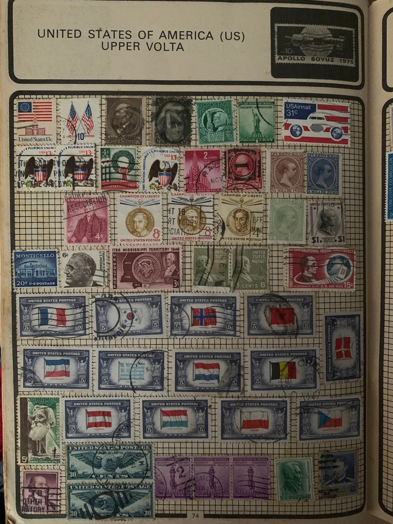 Mix of United States of America Stamp Collection Sold by the Page - Etsy