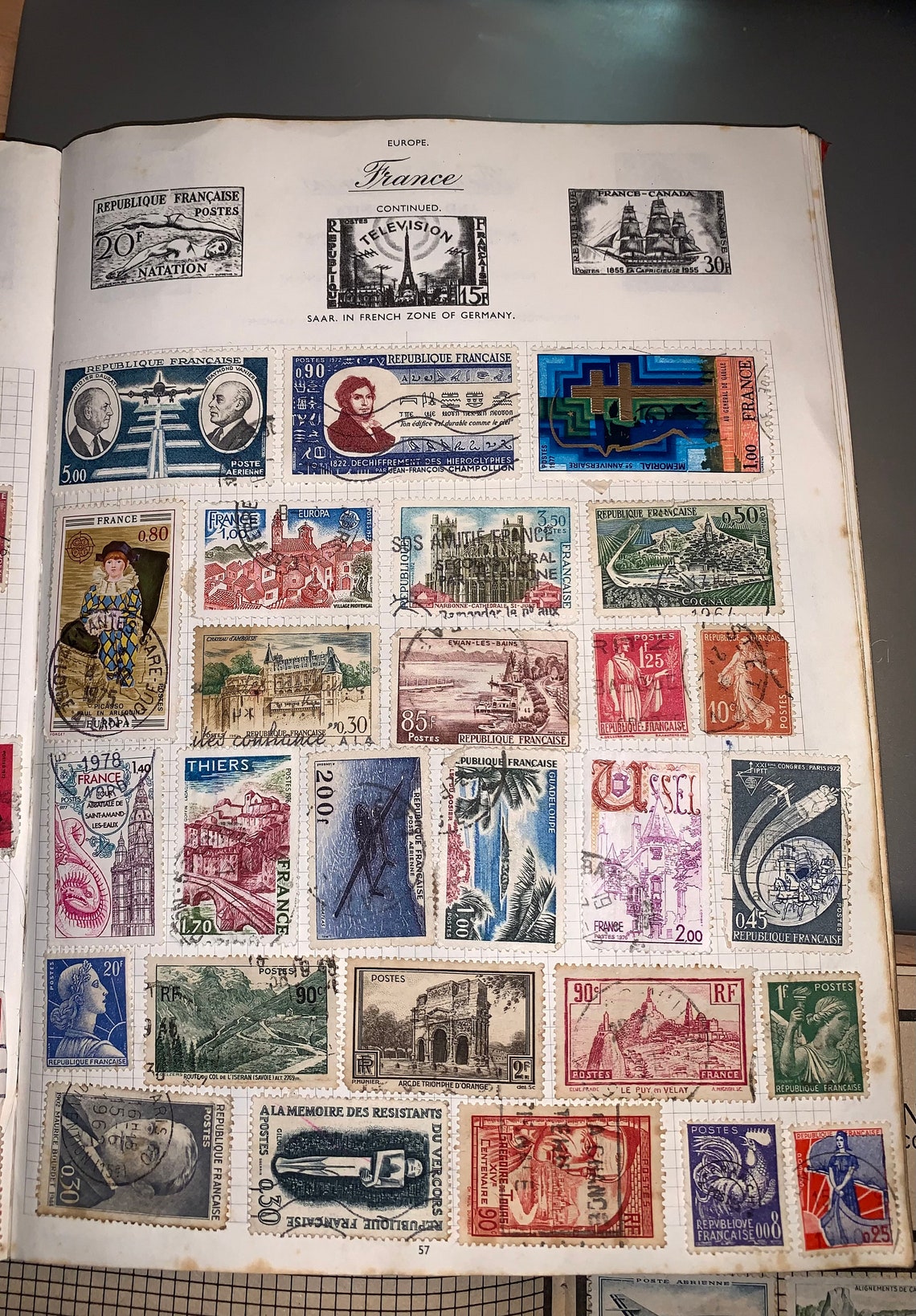 France and French Colonies Stamp Collection - 8 Pages of Mixed French ...